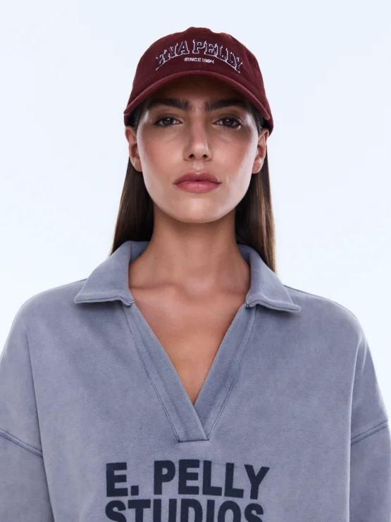 Ena pelly – EP collegiate cap | deep cherry – Nixon + Maude